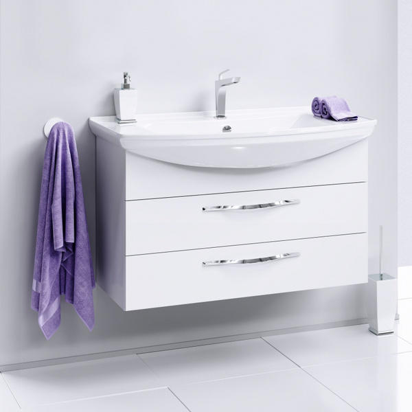 Тумба с раковиной Aqwella Allegro 105 с 2 ящиками купить на OZON по низкой цене (837083295)