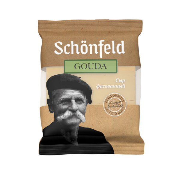 Сыр Schonfeld Гауда, кусок, 200 г - купить с доставкой по выгодным ...