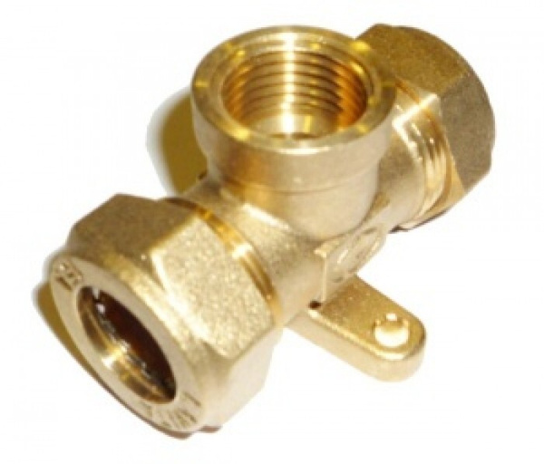 Тройник с креплением 15 х 1/2" (ВР) TFW HydroSta для гофрированной ...