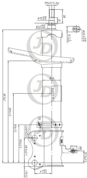 Стойка Газомасляная Задняя Правая /334263/ Just Drive арт. JAS0045 ...