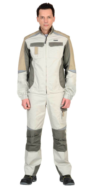 Куртка "КАСПИЙ" молочная с оливой и песочным и СОП Тк. Rodos р.104-108/ ...