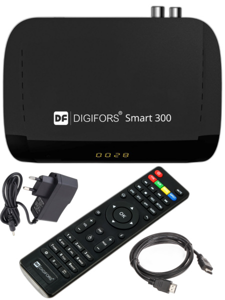 Медиаплеер DIGIFORS SMART 300, 3.5 мм, HDMI, RCA, USB, Разъем для антенны (TV/F), черный матовый ...
