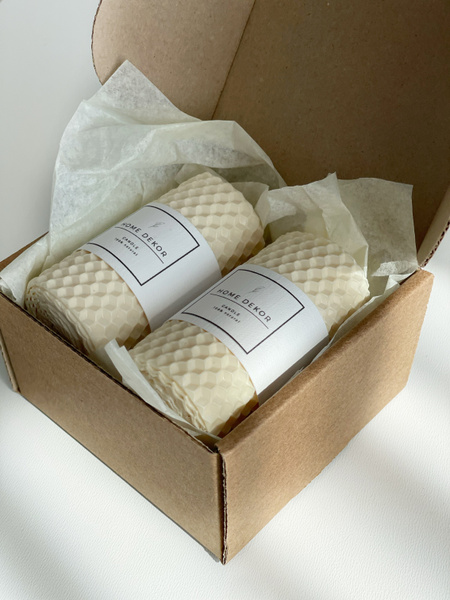 Набор ароматических свечей beige box "натуральный", 8 см х 4.5 см, 2 шт ...