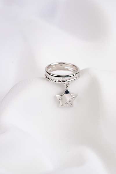 Кольцо Звездочка PJ1-059 Pepela Jewelry, из серебра, фианит - купить с ...