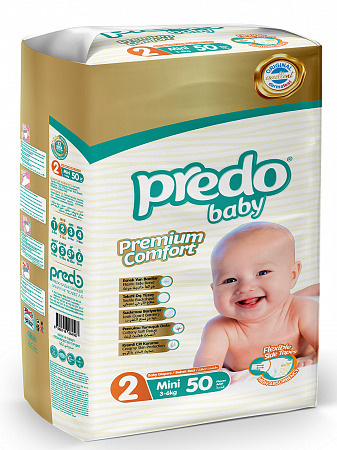 Характеристики Подгузники детские Predo Baby (50 шт.) № 2 (3-6 кг) мини ...