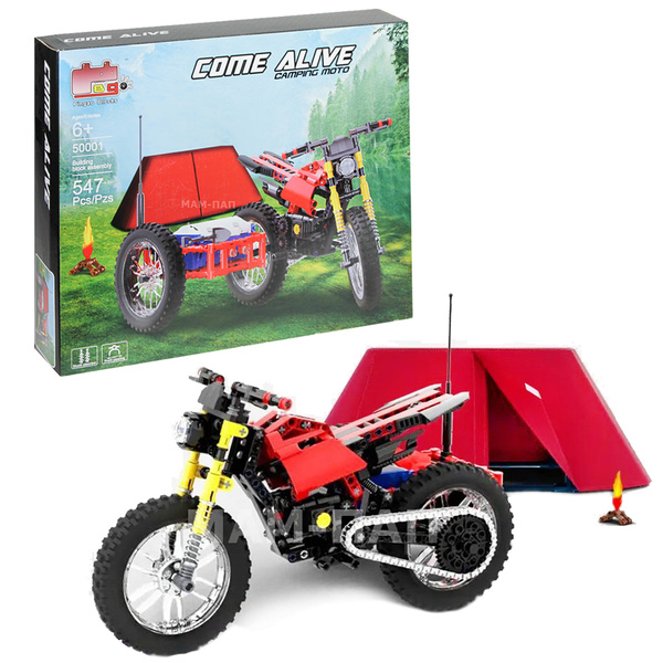 Конструктор Pingao Blocks "Кемпинговый мотоцикл Come Alive" 50001 / 547 ...