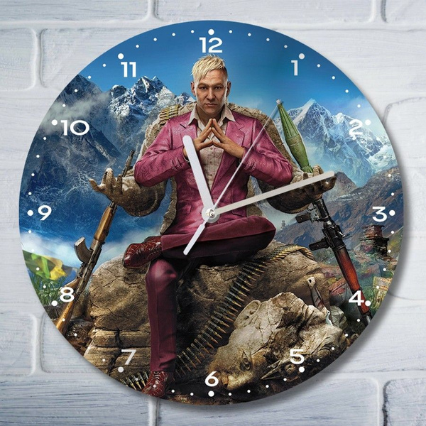 Настенные часы УФ игры Far Cry 4 (фар край 4, шакал, шутер, ps4, ps5 ...