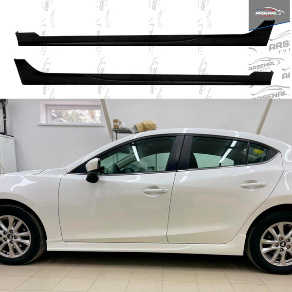 Накладки на пороги для автомобиля Mazda 3 BM (Мазда 3 БМ) (2013-2018 ...