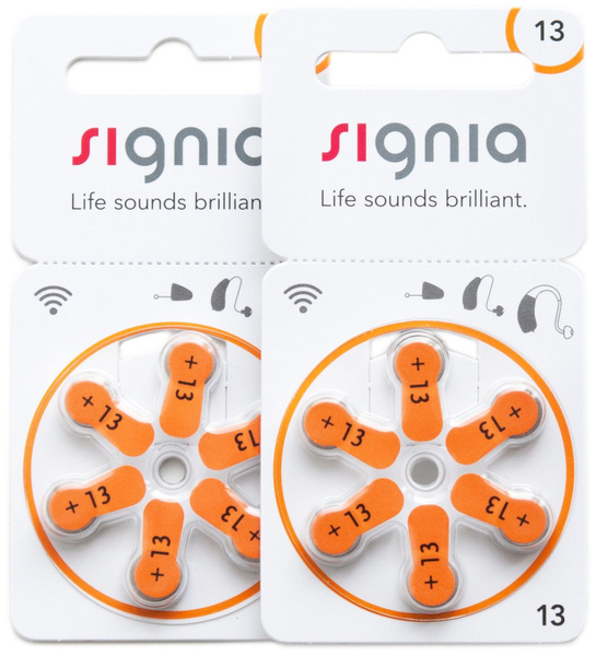 Signia Батарейка PR48 (ZA13, V13A, DA13), Воздушно-цинковый тип, 1,4 В, 12 шт - купить с ...