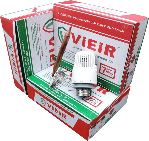 Термостатическая головка VIEIR с медной капиллярной трубкой и выносным датчиком температуры ...