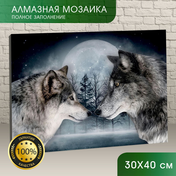 Алмазная мозаика Школа талантов "Волки" 30х40 см / с полным заполнением ...