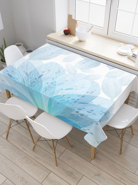 Прямоугольная водоотталкивающая тканевая скатерть на стол JoyArty с рисунком "Прозрачные ...