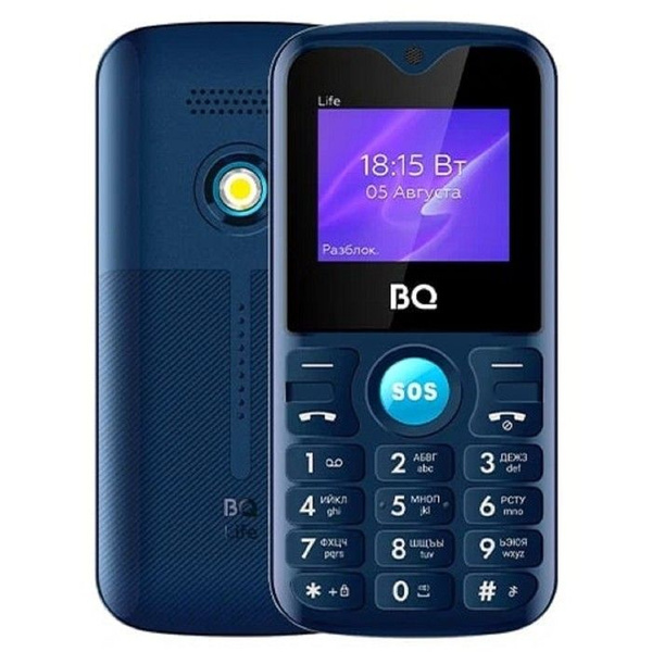 Мобильный телефон BQ M-1853 Life, 1.77", 2 sim, 32 Мб, microSD, 600 мАч, фонарик, синий - купить ...