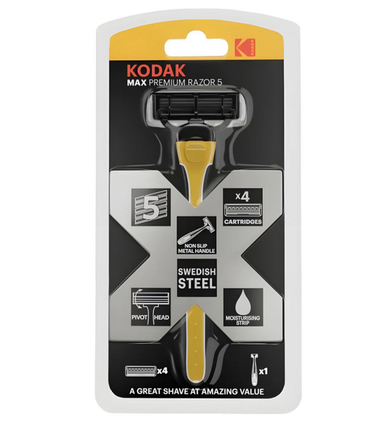 Станок для бритья Kodak MAX Prem Razor 5 лезвий/ 4 сменные кассеты ...