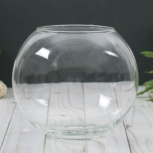 Конфетница круглая, прозрачная, шар XL, кашпо, ваза для конфет, диаметр ...