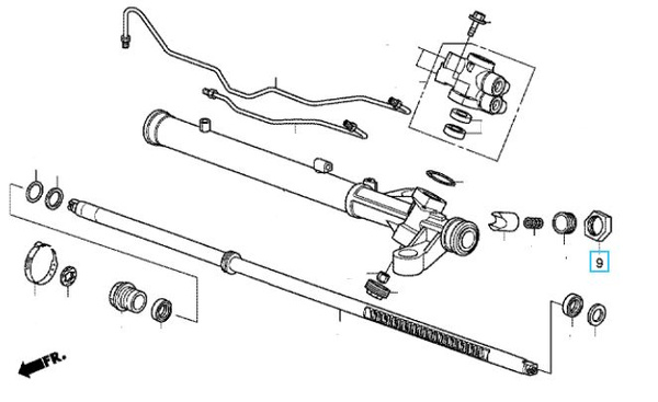 Гайка, фиксатор хода штока рулевой рейки (Оригинал) - арт. 53458S84A01 ...