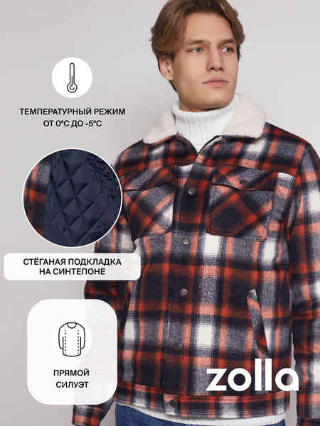 Пальто Zolla, Демисезон, размер 50, цвет темно-синий, Полиэстер - купить по выгодной цене в ...