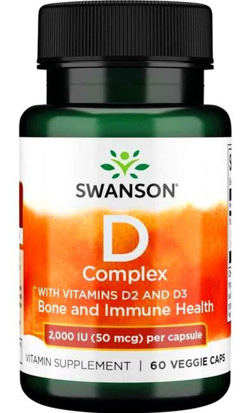 Vitamin D Complex with Vitamins D-2 & D-3 2000 IU (50 mcg) 60 Veg caps ...