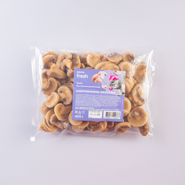 Шампиньоны резаные Ozon fresh, замороженные, 400 г - купить с доставкой по выгодным ценам в ...