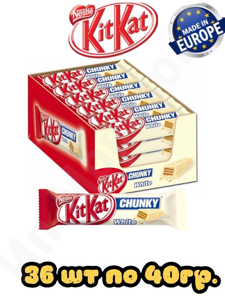 Батончик KitKat Chunky / Кит Кат Чанки в белом шоколаде 36шт по 40гр ...
