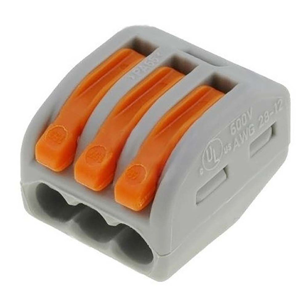 Клеммник тройной (одножильных или многожильных) х 0,08-4мм2 32A Cu 222 ...