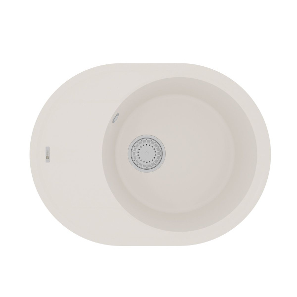 Кухонная мойка Lemark LACHA 620 врезная овальная с крылом из кварцгранита цвет: Жасмин купить на ...