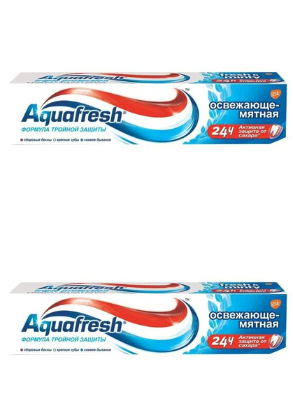 Aquafresh Зубная паста Total Care Освежающе-мятная, 100 мл, 2 шт ...