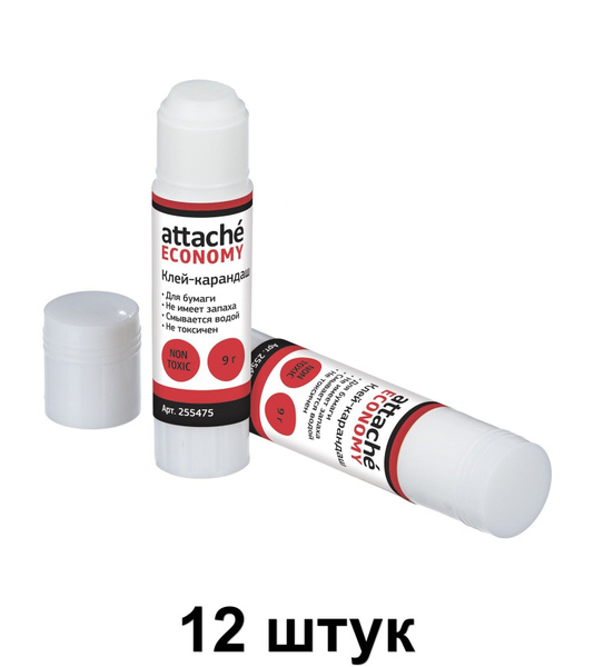 Attache Economy Клей-карандаш, 9 г, 12 шт - купить с доставкой по ...