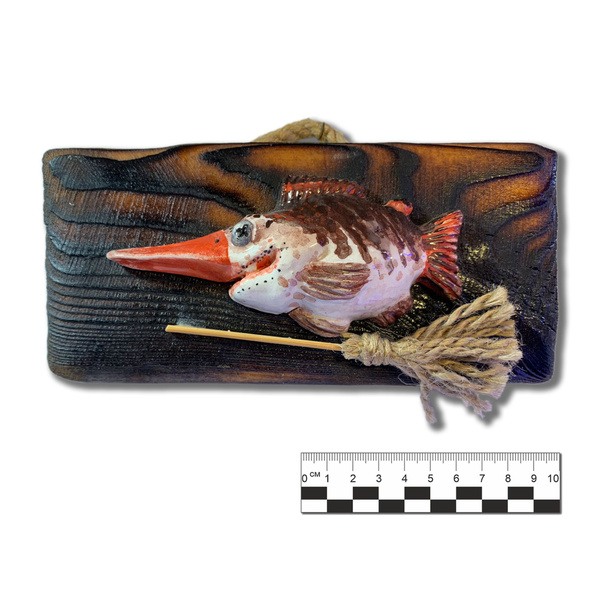 Украшение настенное интерьерное Статуэтка сказочной рыбки Бабаежки керамическая купить по