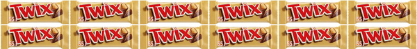 Батончик Twix шоколадный с печеньем и карамелью, комплект: 12 упаковок по 55 г - купить с ...