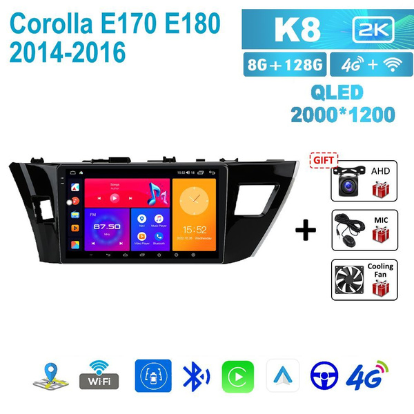 Штатная магнитола 8+128Гб для Тойота /Toyota Corolla E170 E180 2014-2016, Магнитола 8-ми ядер ...