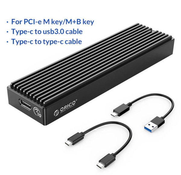 Переходник (Внешний бокс) M.2 NVMe SSD Type-C 10Gbps Black - купить с ...
