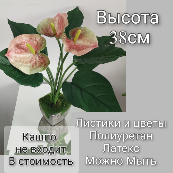 Купить Антуриум искусственный куст латекс по выгодной цене в интернет ...