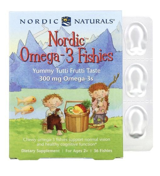 Nordic naturals Omega-3 Fishies рыбки с Омега-3 для детей от 2-х лет ...
