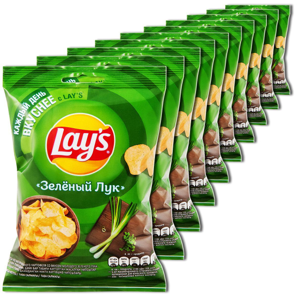 Чипсы Lays "Зеленый лук" 37 г (маленькая пачка), 10 шт. - купить с доставкой по выгодным ценам в ...