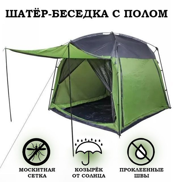 Характеристики Туристический шатер 3044 с полом и навесом 300*300*215 ...