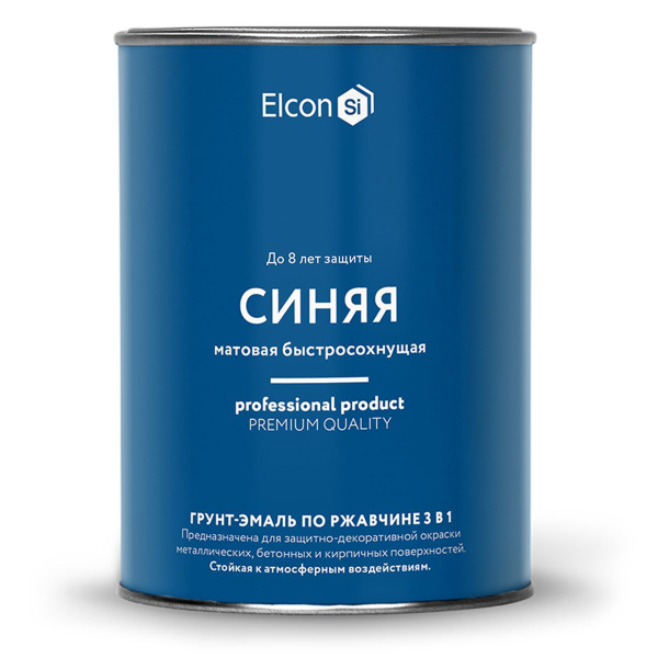 Грунт-эмаль Elcon элкон 3в1 Быстросохнущая, Матовое покрытие, синий - купить в интернет-магазине ...