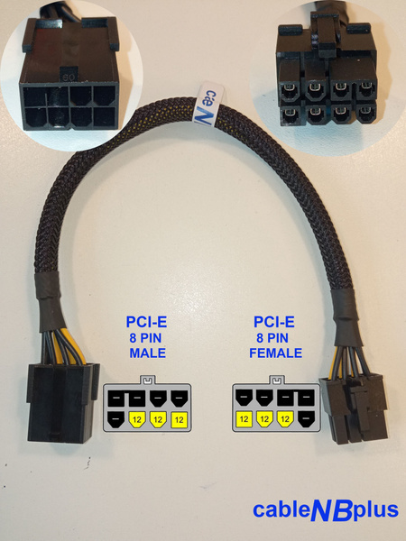 Кабель cableNBplus cable ATX_С оплеткой 8 pin PCI-E Male - 8 pin PCI-E ...