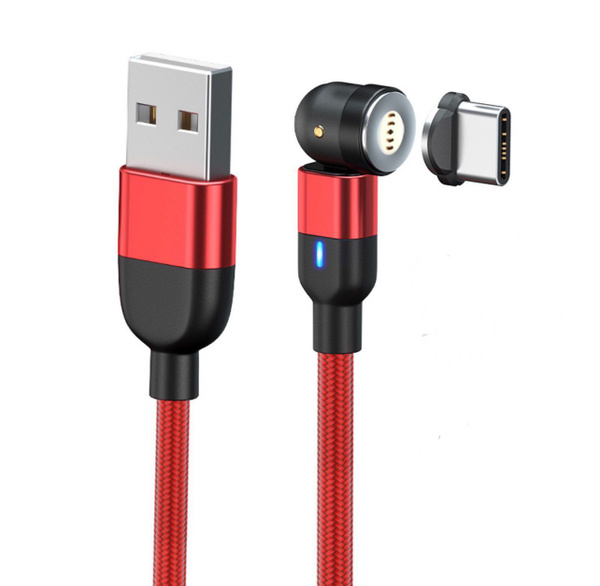 Кабель USB Type-C Магнитный провод для зарядки телефона вращающийся на ...