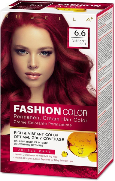 Rubella Краска для волос Fashion Color тон 6.6 Яркая вишня, 50 мл ...