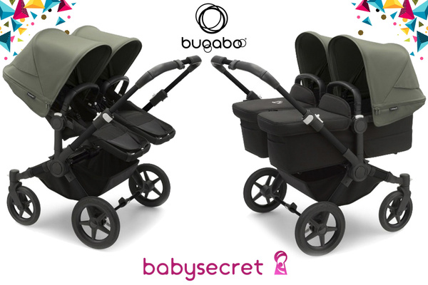 Детская коляска 2 в 1 для двойни Bugaboo Donkey5 Twin шасси Black ...