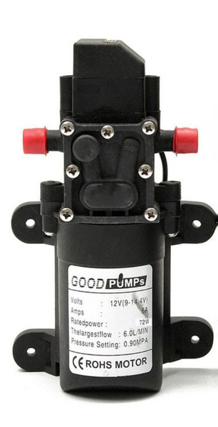 Насос для перекачки воды, мини/12V 130psi 6L/мин Мембранный ...
