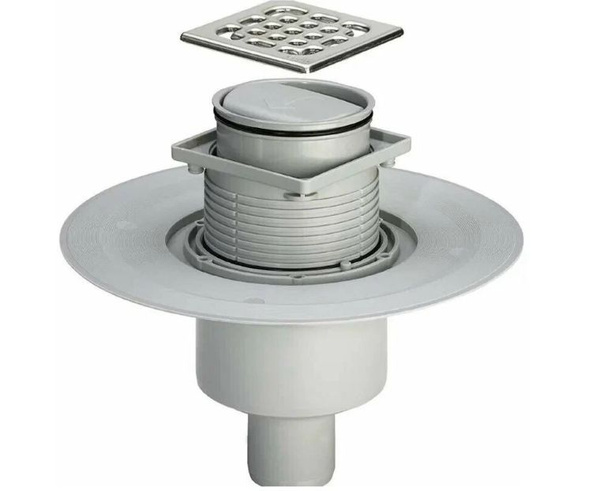 Трап для душа вертикальный с сухим затвором ZEISSLER BAD661001 10х10 см ...