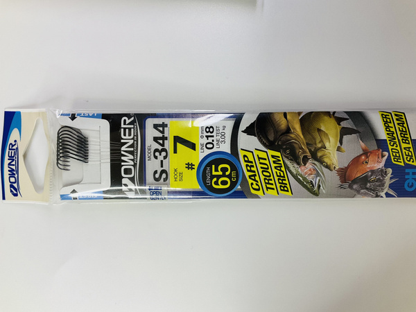 Поводок готовый 0.18 с крючком OWNER S-344 #7 ( 9шт в упаковке ...