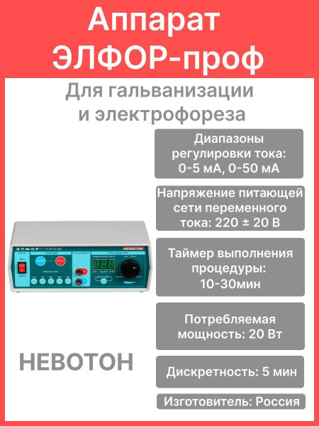 Аппарат для гальванизации и электрофореза ЭЛФОР-проф - купить с ...