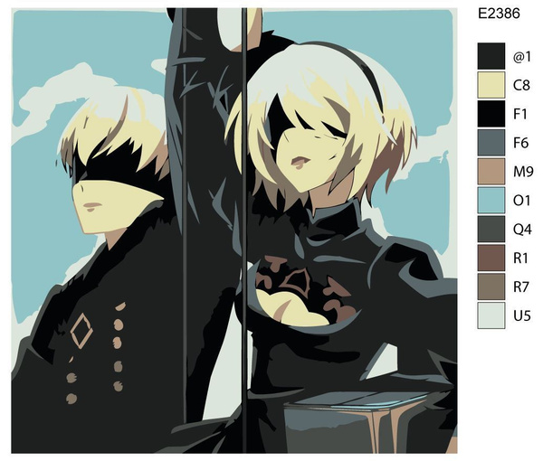 Детская картина по номерам E2386 "Аниме Ниер: Автомата. YoRHa No.9 Type ...