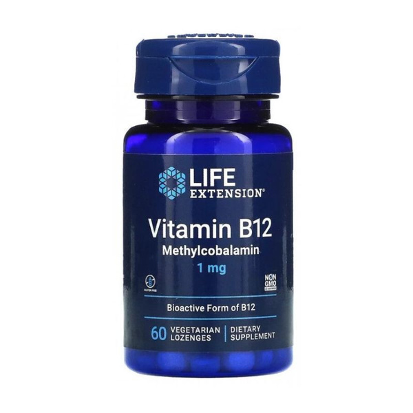 Life Extension Vitamin B12 Methylcobalamin, 1 мг, 60 капсул - купить с ...