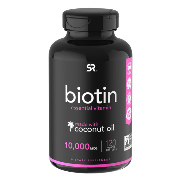 Sports Research Biotin 10000 mcg 120 капсул витамин для взрослых женщин ...