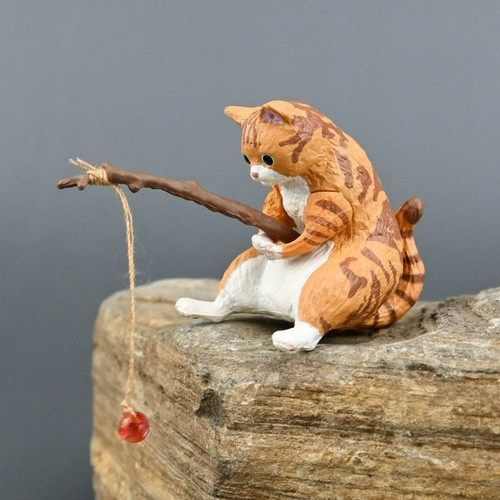 Котик с удочкой/Кот рыбак для аквариума.Декорация для аквариума ...