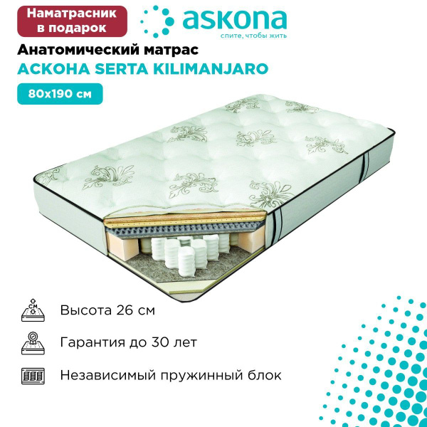 Матрас ASKONA 131095_ru_190, Независимые пружины, 80 - купить по ...